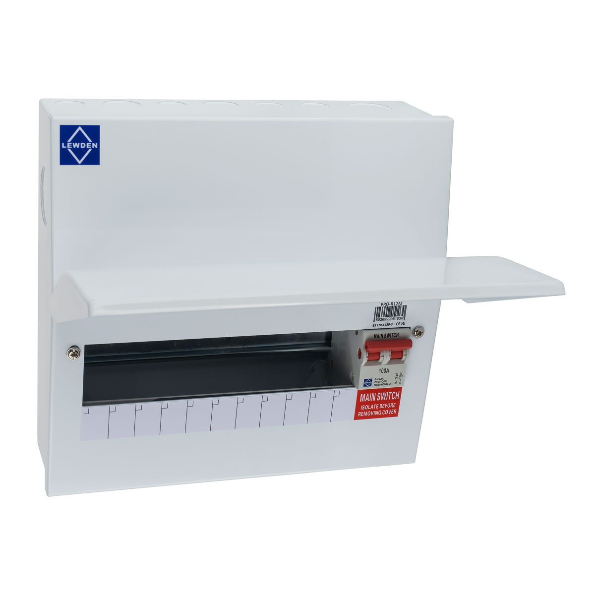 PRO-MX12M | Lewden | 100A 12 Way Modular Metal Mainswitch Enclosure ...