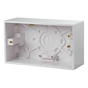 PRW086 | SCOLMORE | White 2 gang 47mm pattress box with earth | Back ...