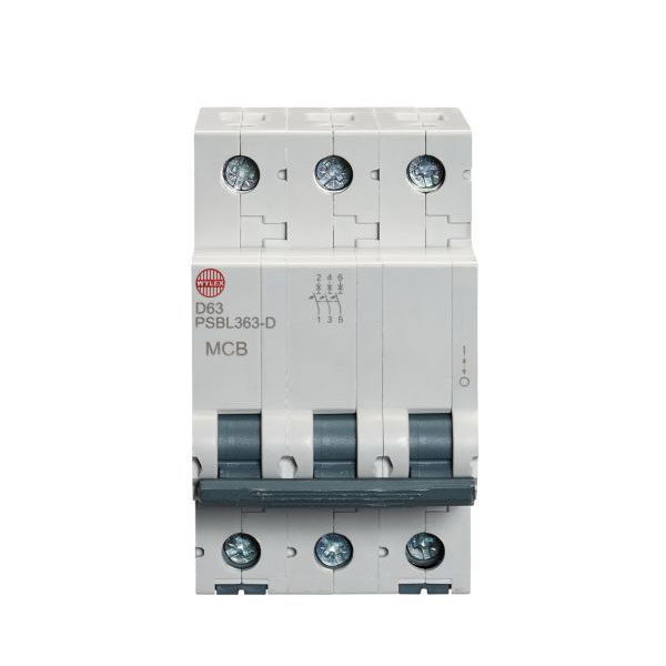 PSBL363-D | WYLEX | 63a Triple pole Type D MCB | 63amp TP MCB | 63amp Mini Circuit Breaker | NH ...