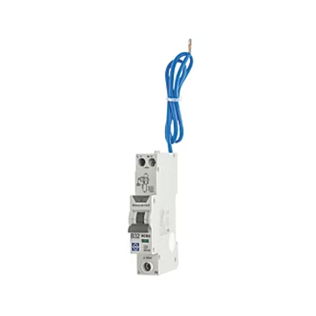 Lewden | RCBO-B25/30/1PNA | Compact 25A Unidirectional RCBO Double Pole ...