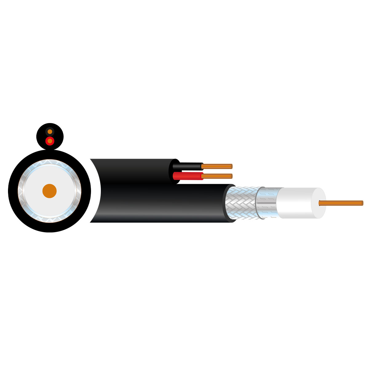 RG59U&FLEXR100 | RG59U & 2 Core Flex Shotgun Cable | Black | 100m Reel ...
