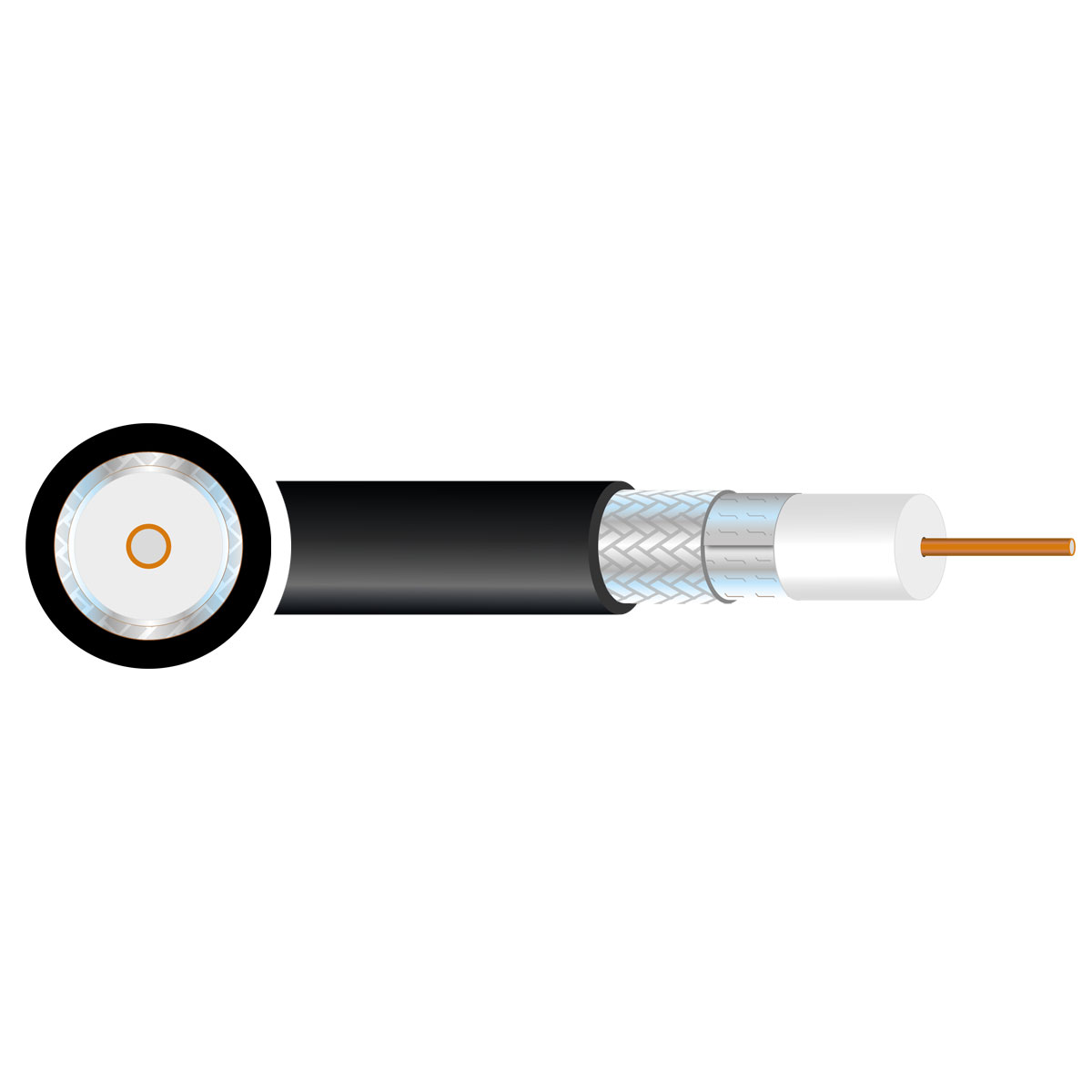 RG6BKR100 | Coaxial Cable | Foam Filled | Black | 100m Reel | Superlec ...