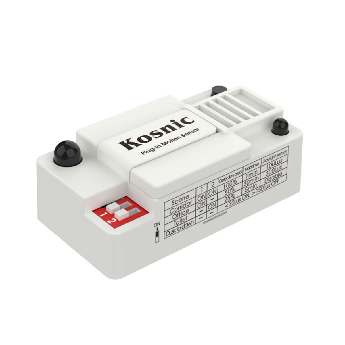 Kosnic | RMW-DC | Plug in microwave motion and daylight sensor 12V DC ...