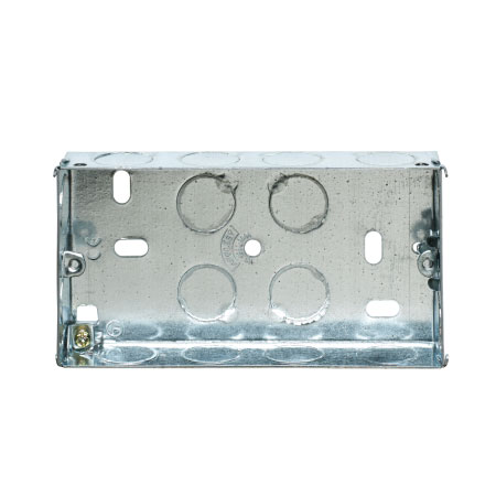 SB665 | Appleby | 2 Gang Metal Flush Box 25mm | Superlec Direct