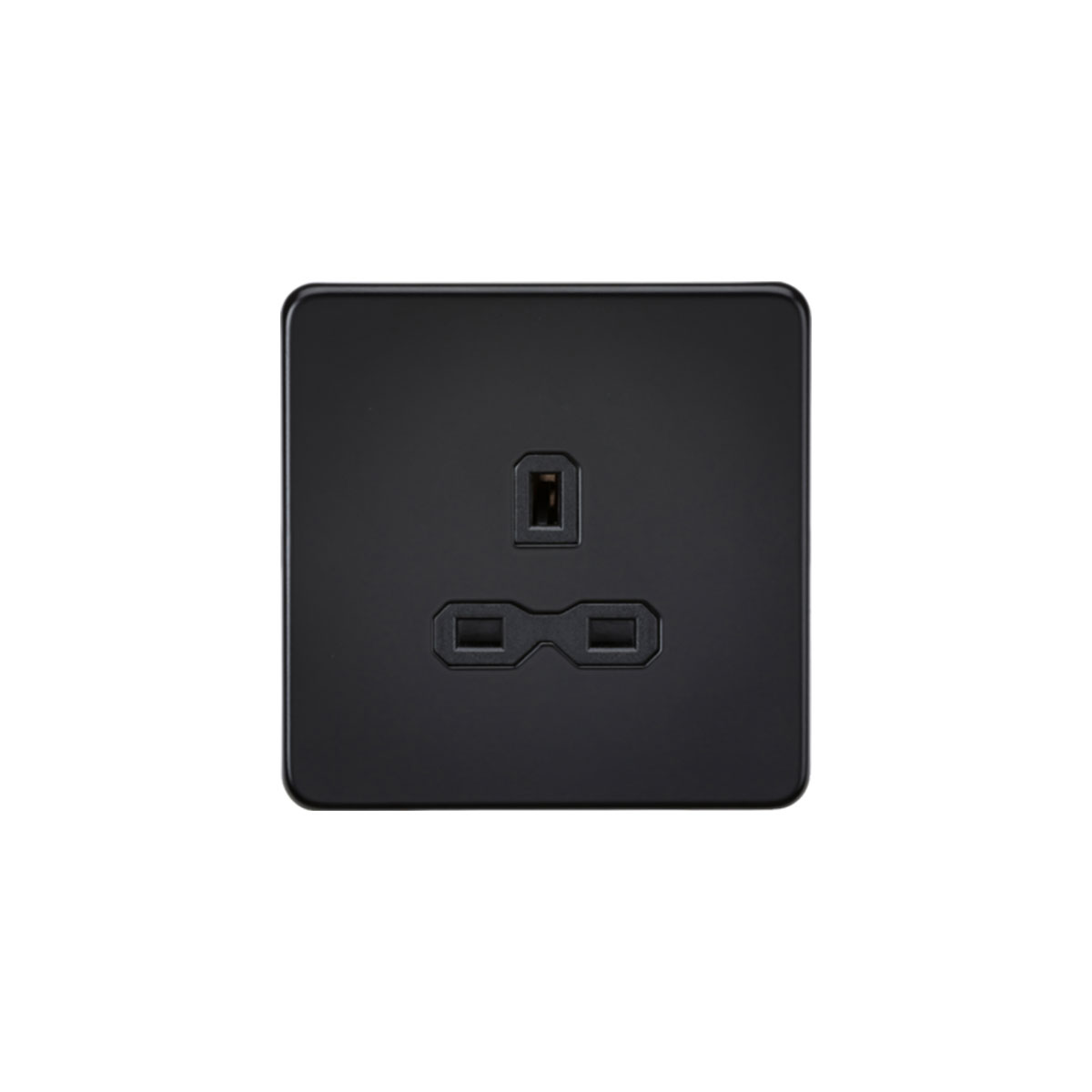 Knightsbridge SFR7000UMB Screwless 13A 1G DP Unswitched Socket Matt Black