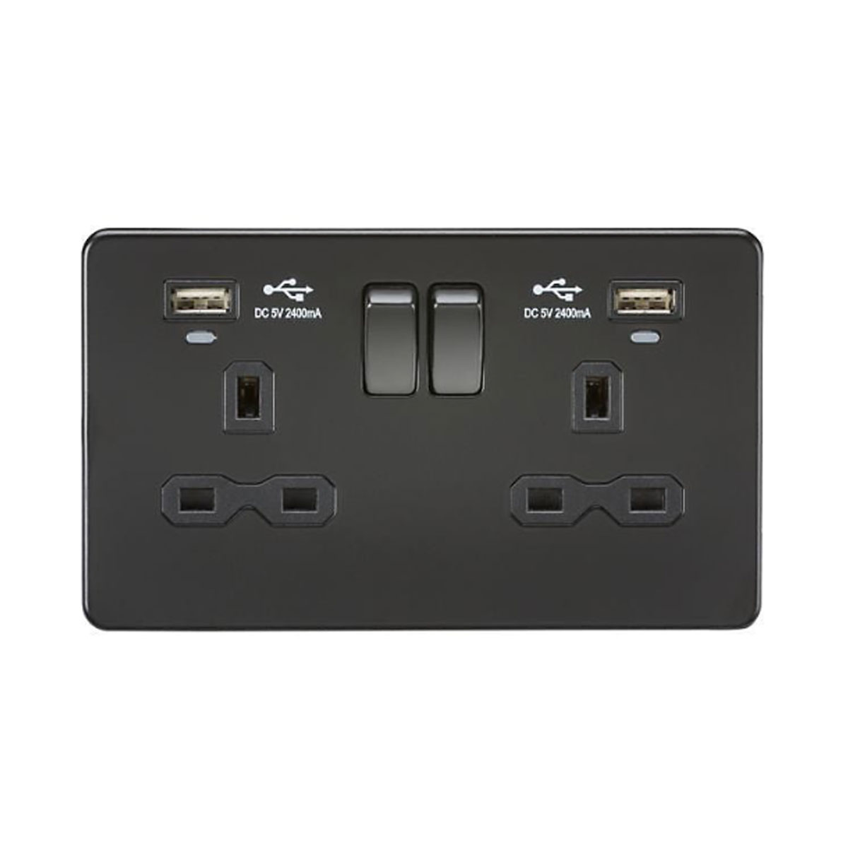 Knightsbridge | SFR9904NMBB | Screwless 13A 2G Switched Socket with ...