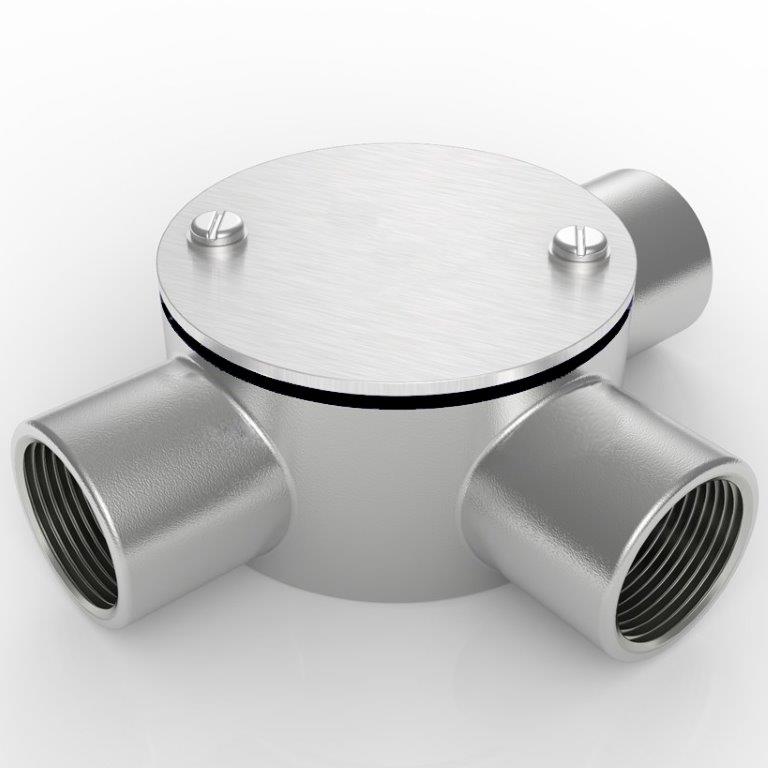Finelite | SS-3W25 | 25mm Stainless Steel 304 Conduit Tee Box IP67 c/w ...