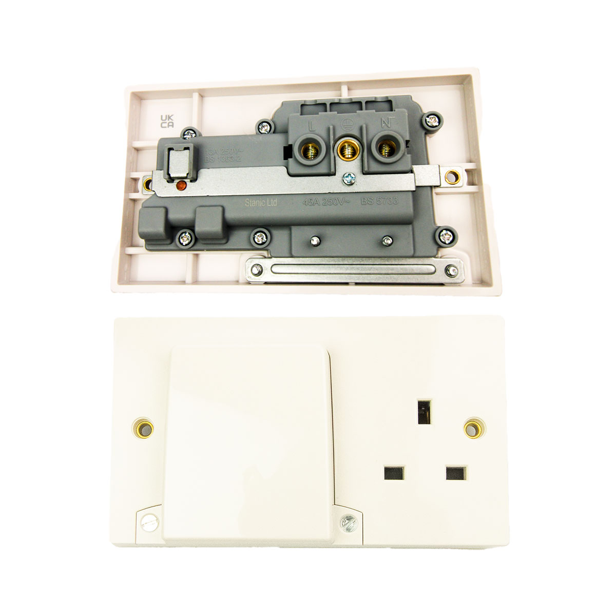 Stanic DUO 45A Connector and Single Socket - For Wired & Plug in Ovens ...