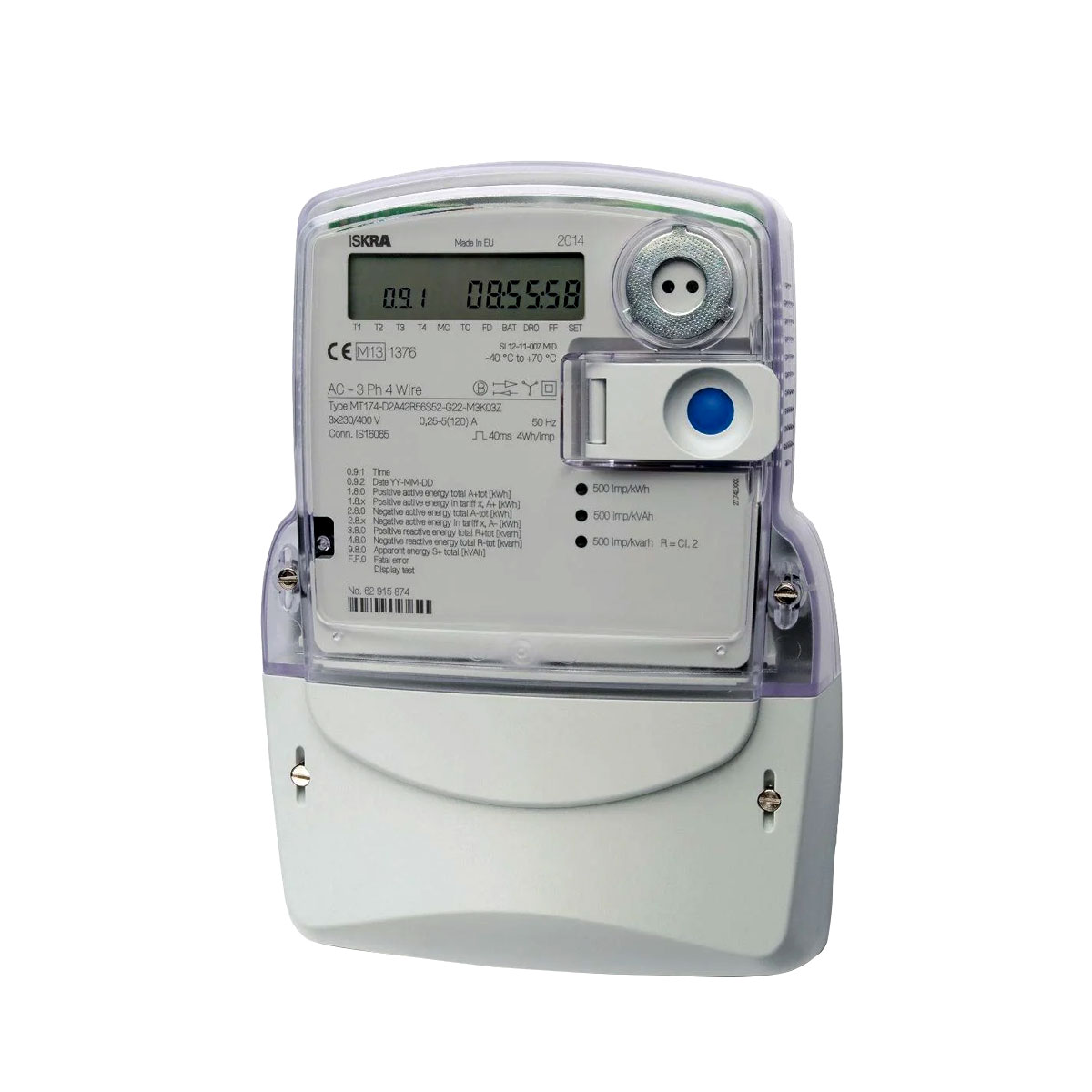TPWISR | SP Wales | Iskra MT174-D2 120A 3 Phase Direct Connect Meter ...