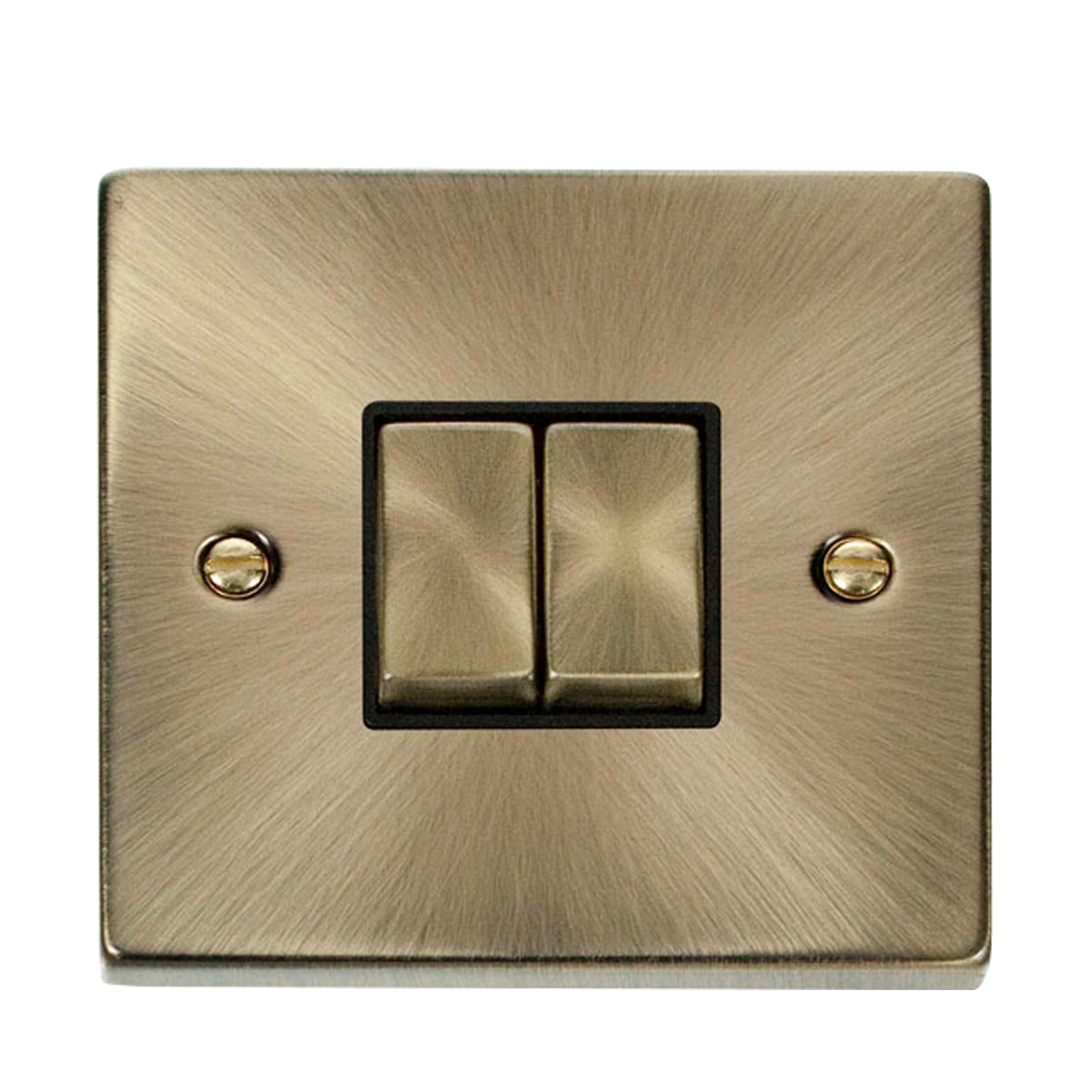 Scolmore | VPMB412BK | 10AX Ingot 2 Gang 2 Way Plate Switch Matt Black ...