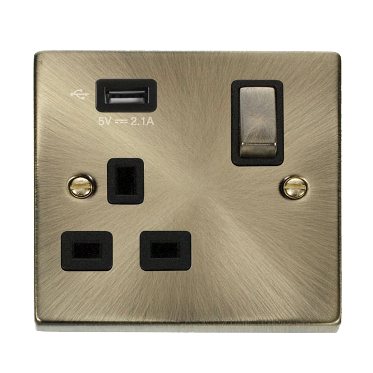 Scolmore | VPAB571UBK | 13A Ingot 1 Gang Switched Socket Outlet With ...