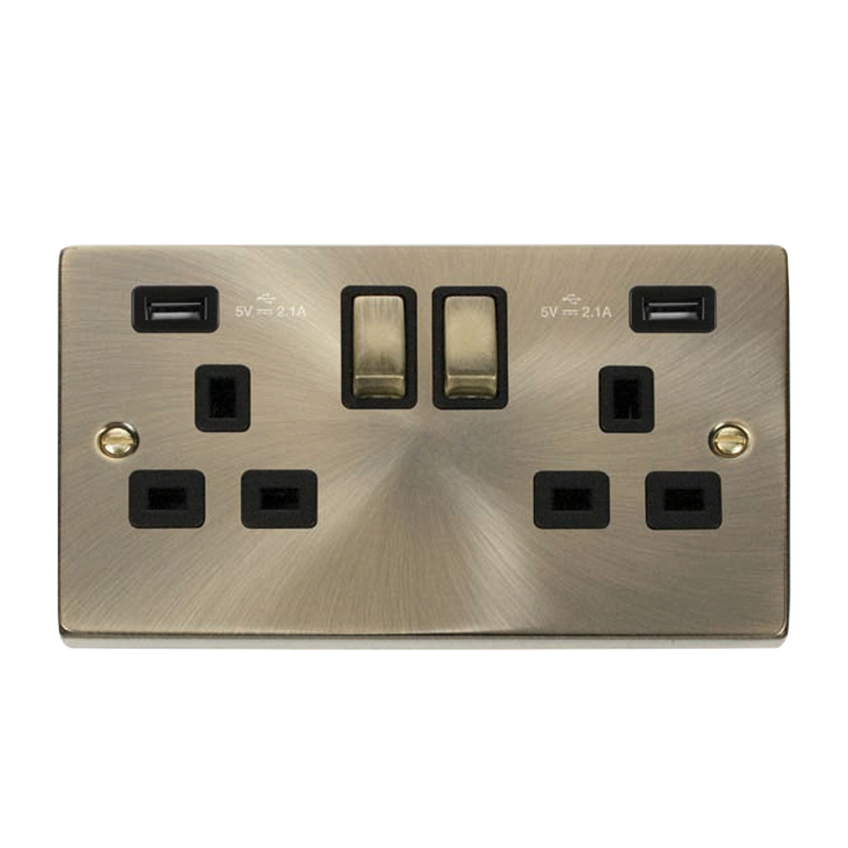Scolmore | VPAB580BK | 13A Ingot 2 Gang Switched Socket Outlet With ...
