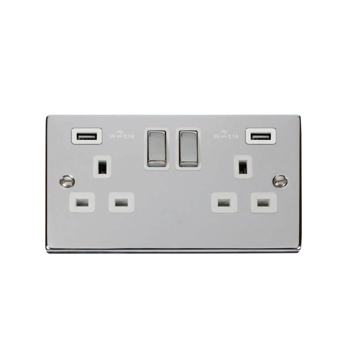 VPCH580WH | Scolmore | 13A Ingot 2 Gang Switched Socket Outlet With ...