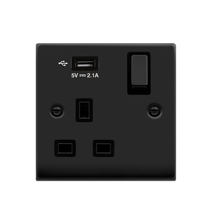 VPMB571UBK | Scolmore | 13A Ingot 1 Gang Switched Socket Outlet With ...
